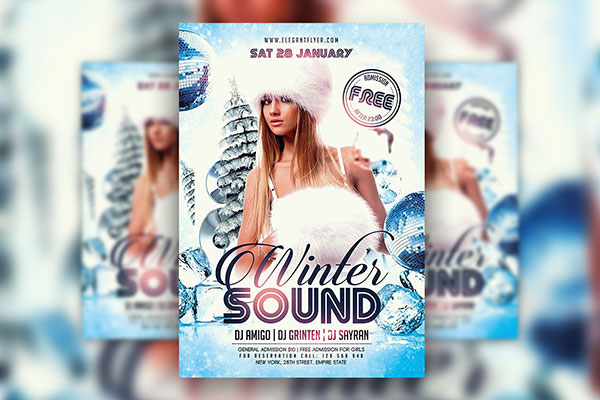 Bright Icy Nightclub Party Flyer and Facebook Cover Template Free ...