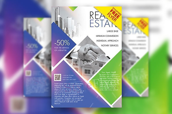 Collage Corporate Real Estate Flyer Template Free Download | Resource Boy