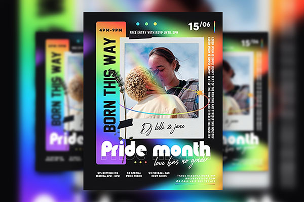 Colorful Square Pride Month Flyer Template Free Download | Resource Boy