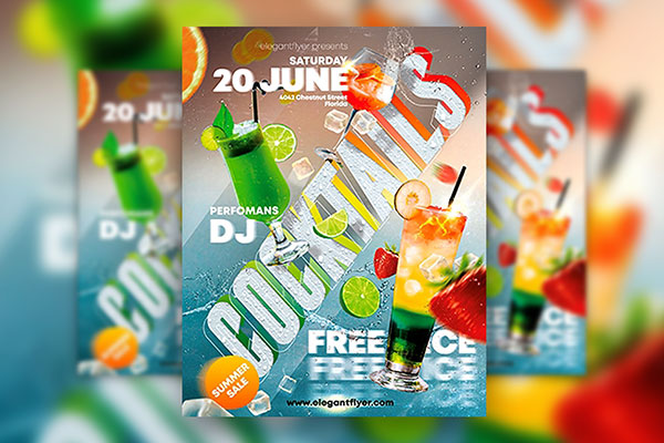 Creative Fancy Drink Flyer Template Free Download | Resource Boy