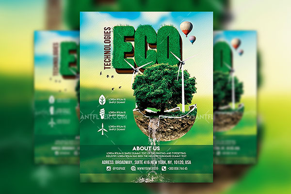 Creative Green Eco Technologies Flyer Template Free Download | Resource Boy