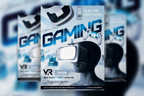 Futuristic VR Game Flyer Template Free Download | Resource Boy