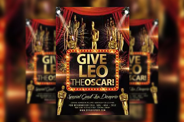 Luxurious Give Leo The Oscar Flyer Template Free Download | Resource Boy