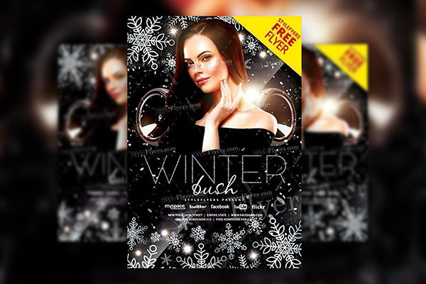 Luxurious Glittery Winter Bush Flyer Template Free Download | Resource Boy