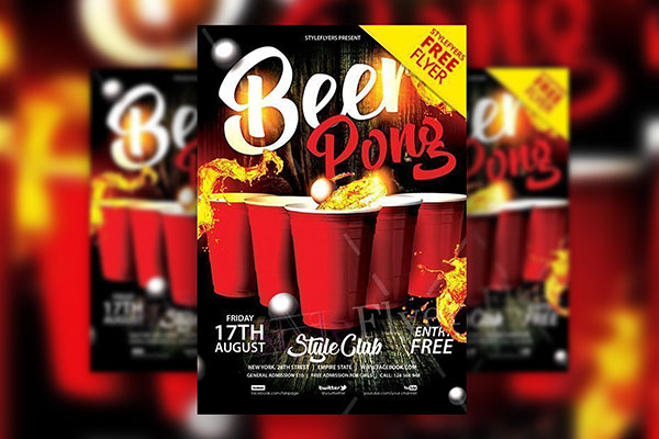 Modern Beer Party Flyer Template Free Download | Resource Boy