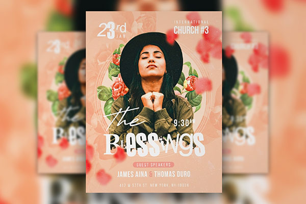 Modern Floral Blessing Conference Flyer Template Free Download ...