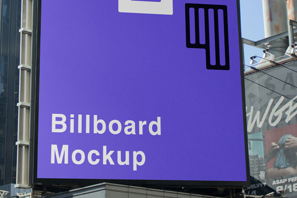 Perspective View of a Large Rectangle Billboard Mockup Free Download ...