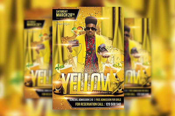 Yellow Club DJ Party Flyer Template Free Download | Resource Boy