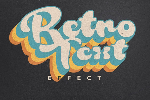 70s Retro layered Round Chunky Text Effect Free Download | Resource Boy