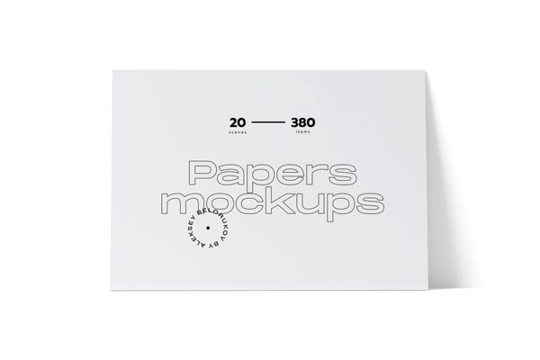 Front View of a Horizontal Paper Mockup Free Download | Resource Boy
