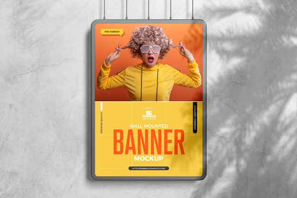 Front View of a Horizontal Banner Mockup (FREE) - Resource Boy