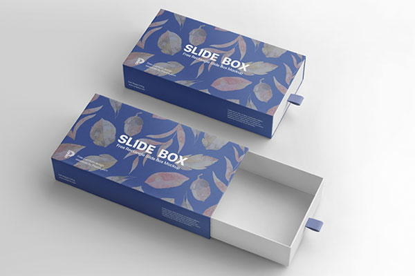 Top Side View of Two Rectangle Slide Boxes Mockup Free Download ...