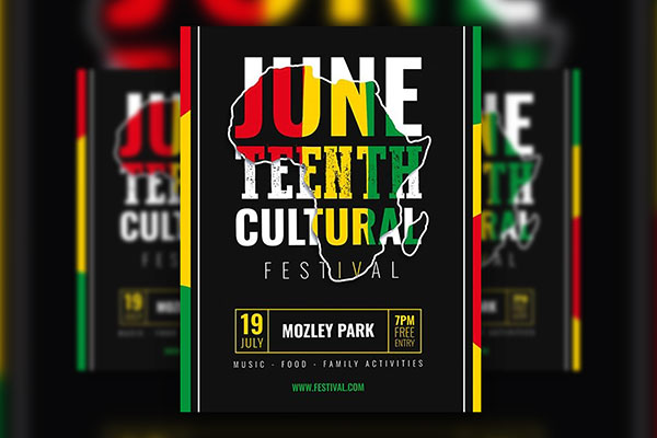 Dark Classic Juneteenth Flyer and Facebook Cover Templates Free ...