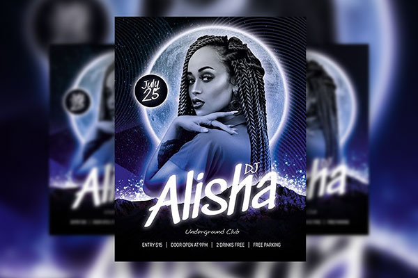 Dark Galactic Club Party Flyer and Facebook Cover Template Free ...