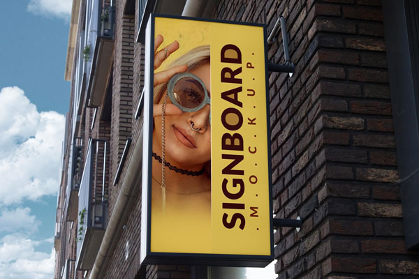 Perspective View of a Portrait Signboard Billboard Mockup Free Download ...