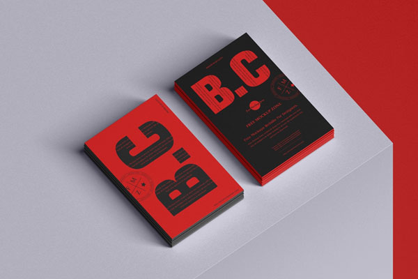 Top Side View of 2 Stack of Vertical Business Cards Mockup Free ...