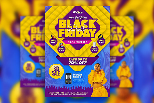 Bright Modern Black Friday Sale Flyer Template Free Download | Resource Boy