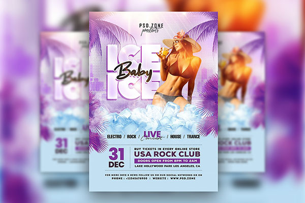 Dotted Urban Ice Cold Club Party Flyer Template Free Download ...