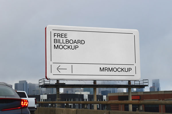 Perspective View of a Big City Billboard Mockup Free Download ...