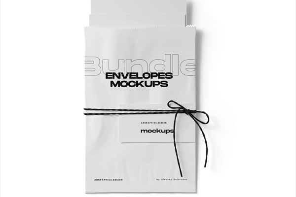 Top View of a Rope and Paper Wrapped Envelope Mockup Free Download ...