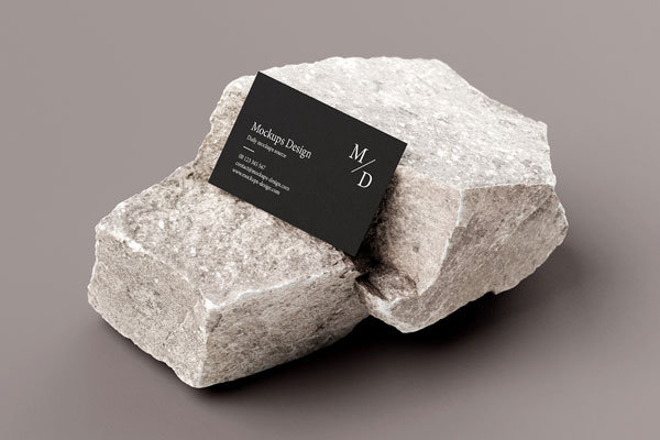 3 Mockups of Business Cards on Stone Free Download | Resource Boy