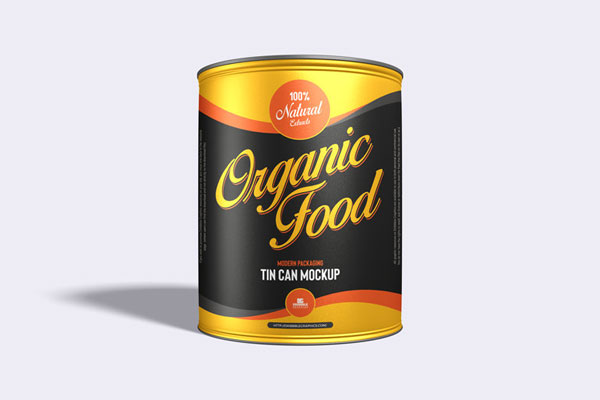 Front View of Modern Packaging Tin Can Mockup Free Download | Resource Boy