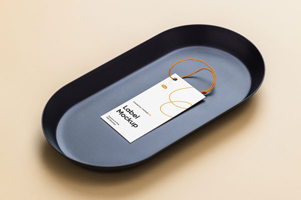 Top Side View of Vertical Label Mockup on Metallic Plate Free Download ...