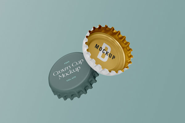 Crown Caps Mockup Perspective View Free Download | Resource Boy