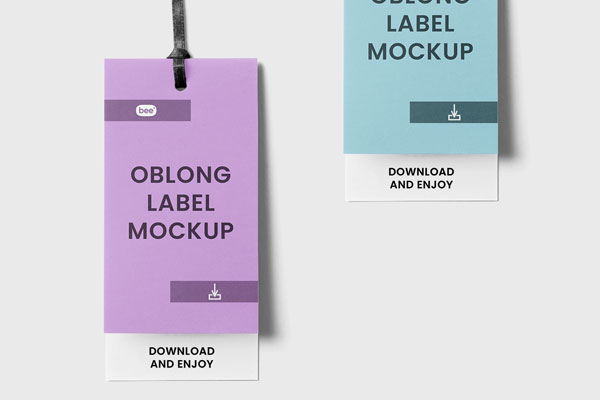 Front View of a Rectangular Tag Mockup Free Download | Resource Boy