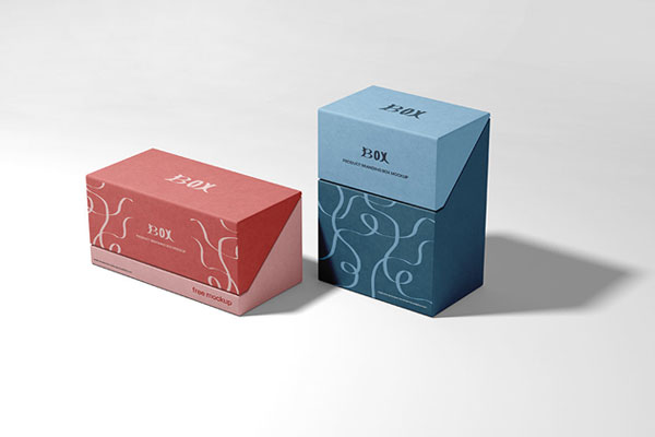 Perspective Sight of 2 Product Branding Boxes Mockup Free Download ...
