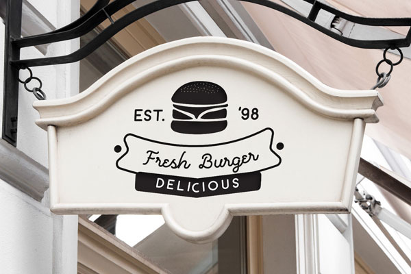 Perspective Sight of Horizontal Sign Mockup Free Download | Resource Boy