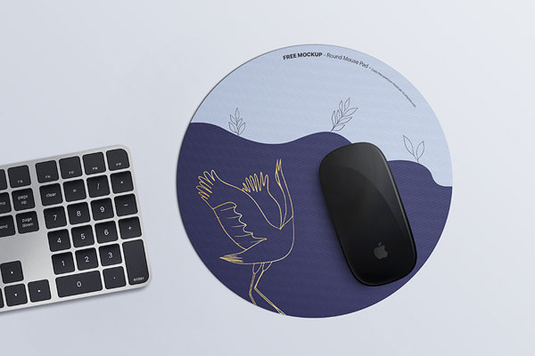 Top View of Round Mouse Pad Mockup Free Download | Resource Boy