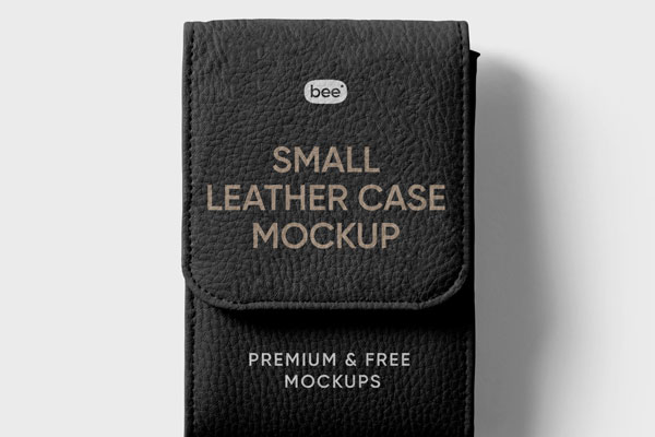 Front Sight of Miniature Leather Case Mockup Free Download | Resource Boy