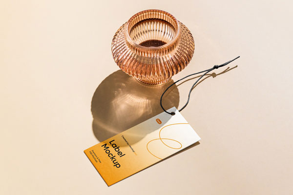 Realistic Vertical Label Mockup with Glass Vase Free Download ...