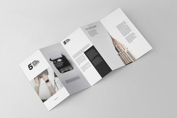 Top View of a 5 Fold DL Leaflet Mockup Free Download | Resource Boy