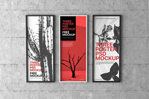 Three Poster Mockups - Free Download (2025) | Resource Boy