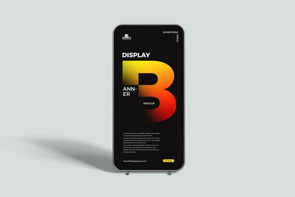 Front View of Stand Display Banner Mockup Free Download | Resource Boy