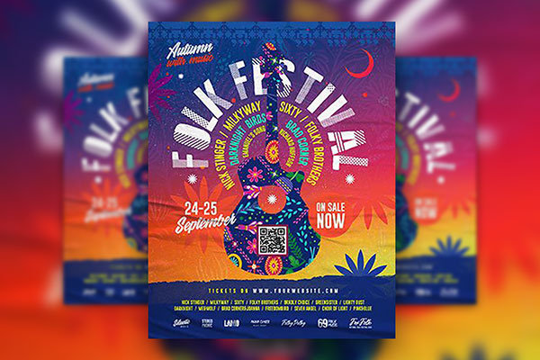 Vintage Festive Folk Fest Flyer Template Free Download | Resource Boy