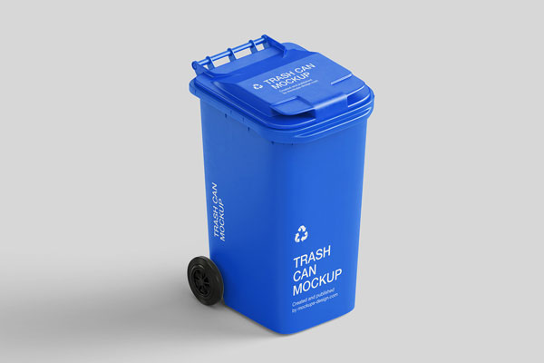 5 Trash Can Mockups in Perspective and Front Sight Free Download ...