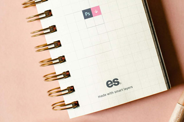 Top View of Vertical Spiral Notebook Mockup with Scrambled Papers Free ...