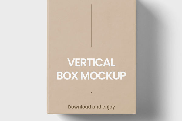 Vertical Box Mockup in Top Sight Free Download | Resource Boy