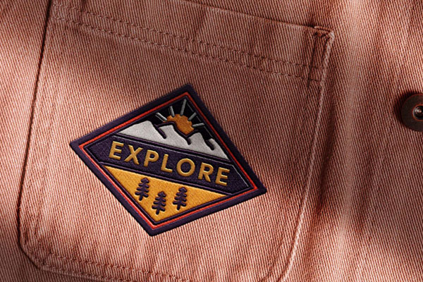 Embroidered Badge Mockup in Close-up Sight Free Download | Resource Boy