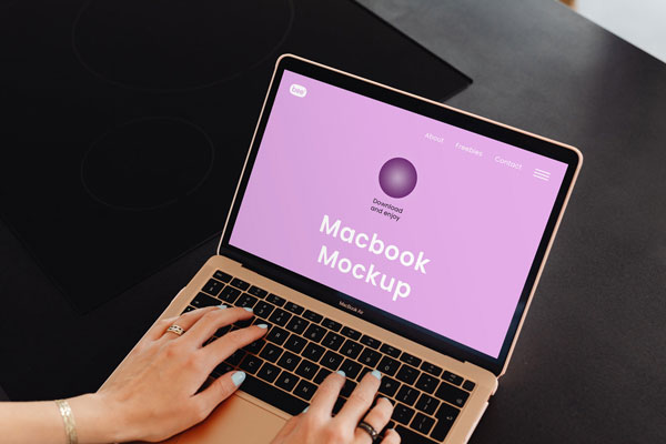 Interior MacBook Pro on Workspace Mockup (FREE) - Resource Boy