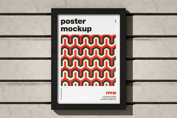 2 Poster Mockups on Metal Display in Front and Perspective Sights Free ...