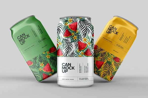 3 Soda Cans Mockup in Front Sight Free Download | Resource Boy