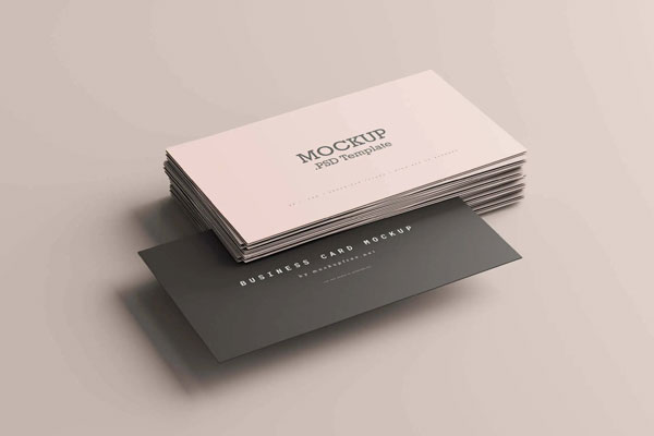 5 Business Card Stack Mockups in Perspective View Free Download ...