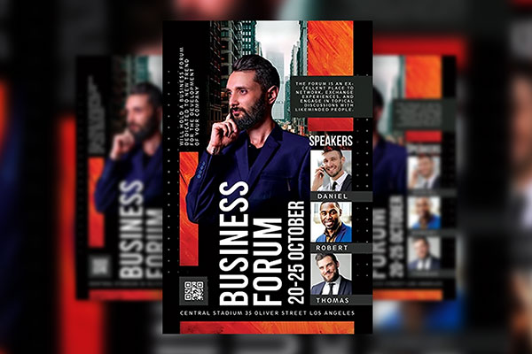 Abstract Urban Business Forum Poster Template Free Download | Resource Boy