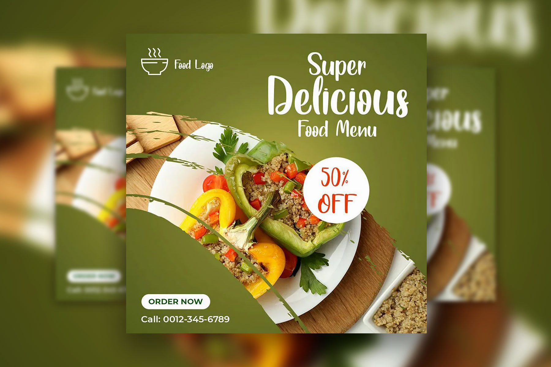 Brush Stroke Green Food Menu Flyer / Instagram Post Template Free ...