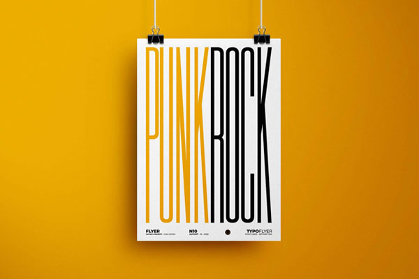 Front View of Typographic Flyer Mockup Free Download | Resource Boy