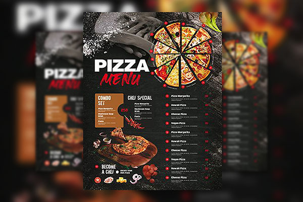 Lickerish Black Pizza Menu Flyer Template Free Download | Resource Boy